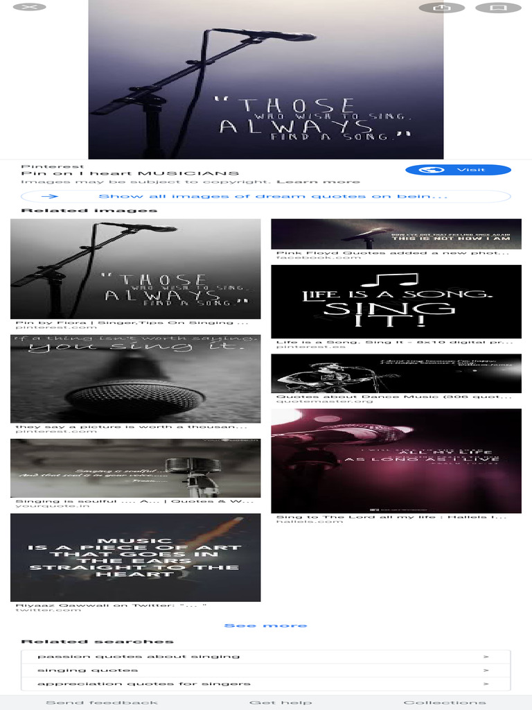 Dream Quotes On Being A Singer With Wallpaper - Google Search | PDF