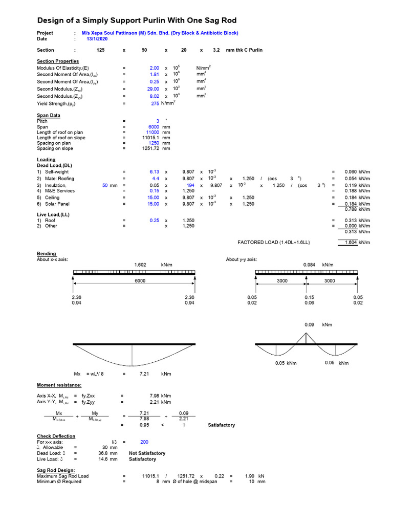 Simply Supported Purlin Design Guide | PDF | Structural Engineering | Deformation (Mechanics)