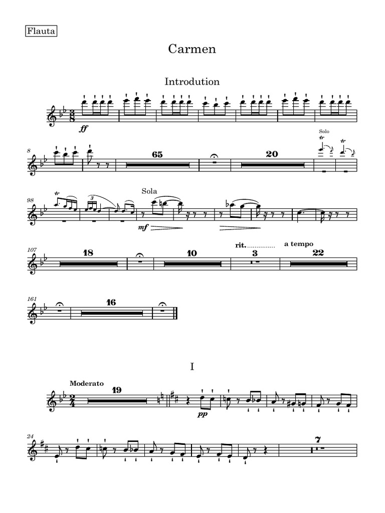 02 - Flauta - Carmen | Download Free PDF | Tempo | Musical Forms