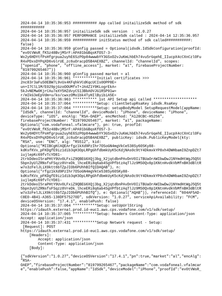Id SDK Logs | PDF | Software | Computer Security