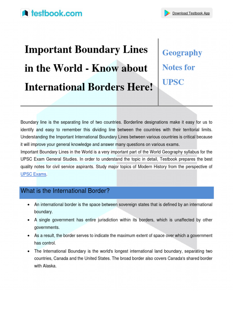 Important Boundary Lines in the World Know About International Borders ...