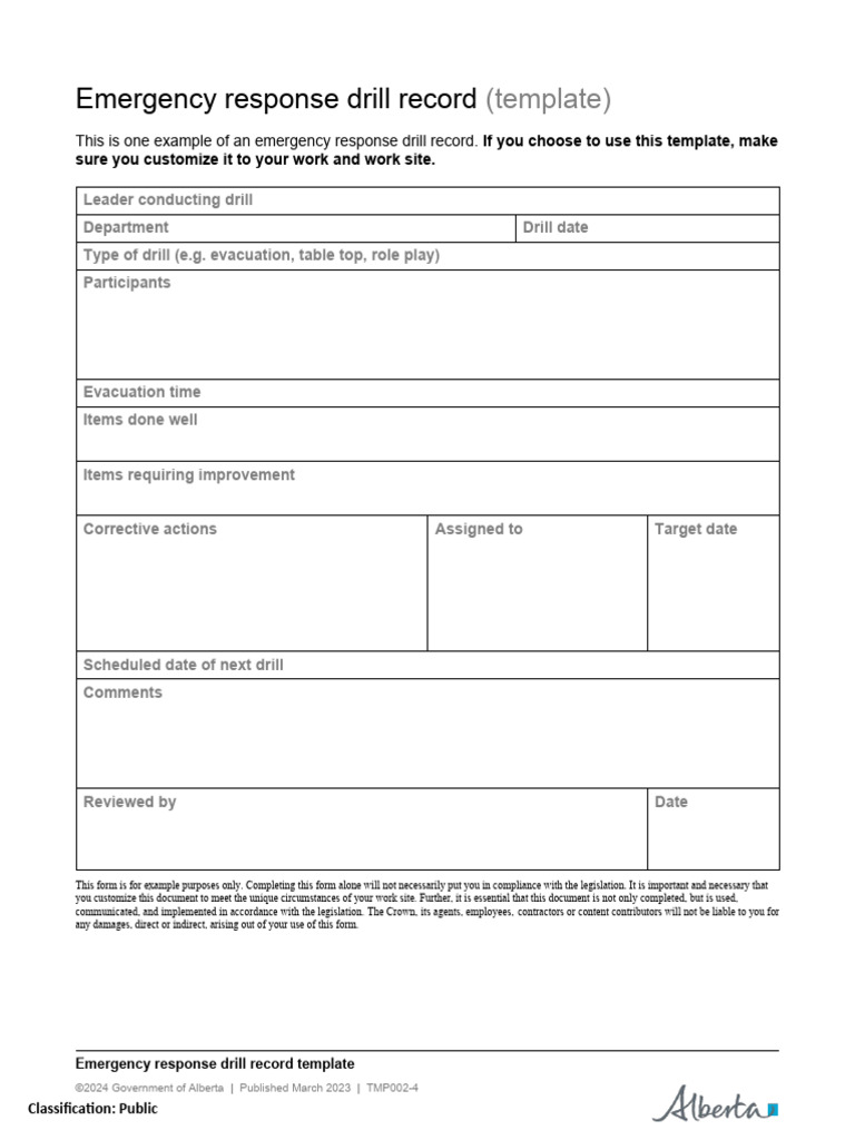 Emergency Response Drill Record Template | PDF | Business | Technology ...