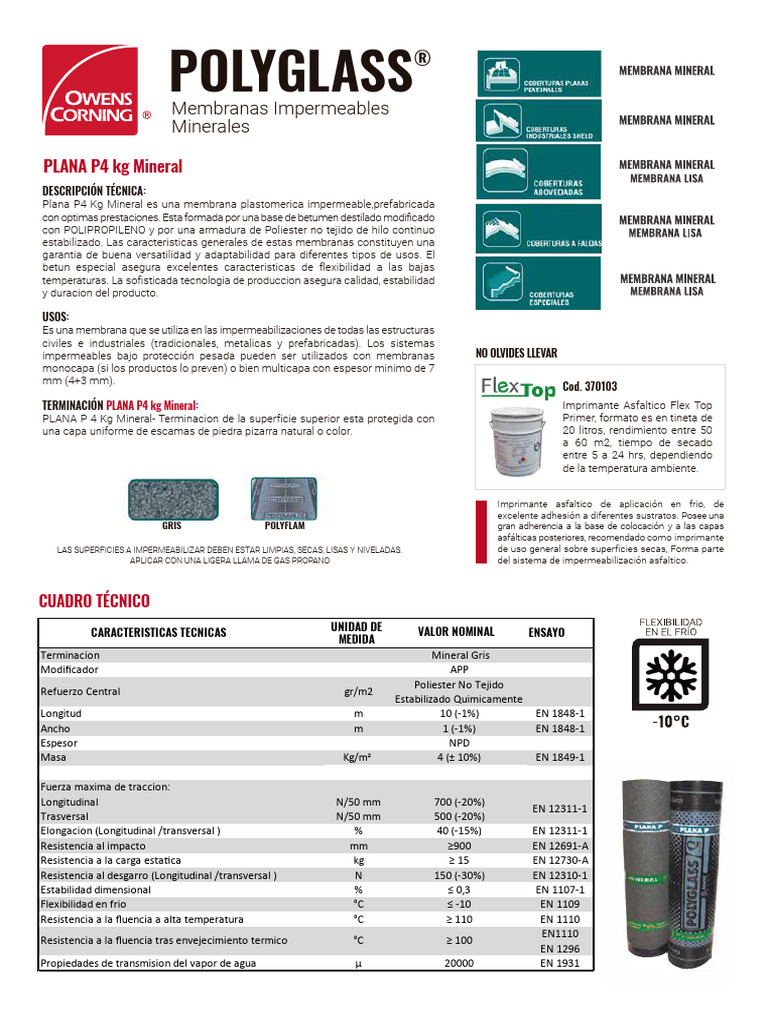 Diptico Polyglass Mineral Baja | PDF | Materiales