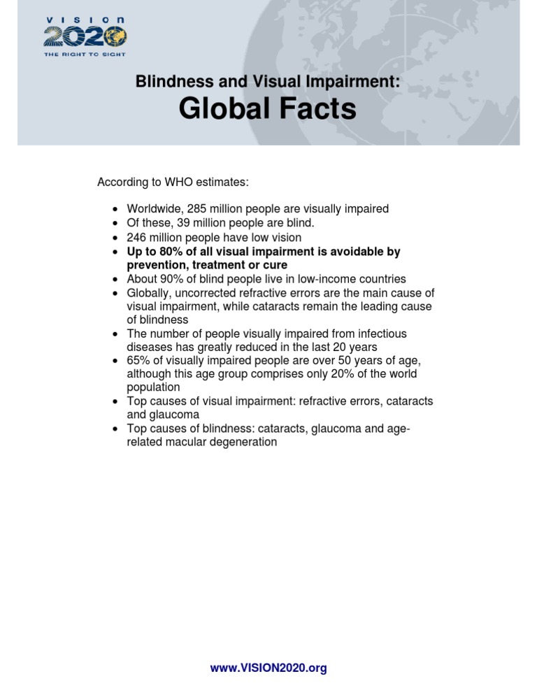 Global Facts on Blindness and Visual Impairment | PDF