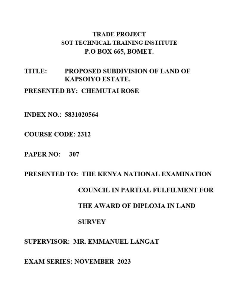Trade Project | PDF | Surveying