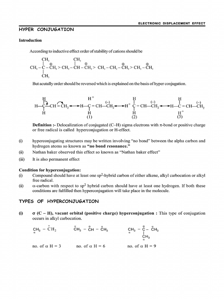 Hyper Conjugation Notes | PDF