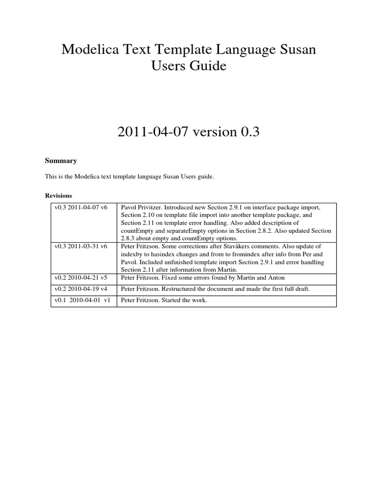 Open Modelica Template Programming | Download Free PDF | Data Type | Parameter (Computer ...