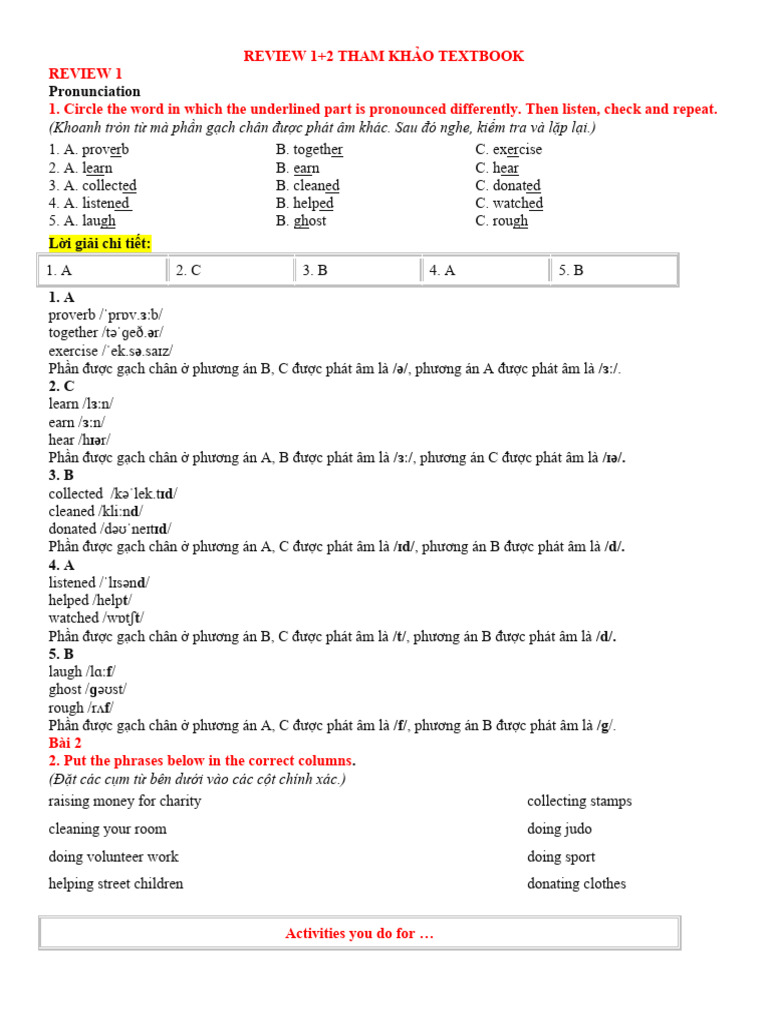 Review 1+2 Tham KH o GV | PDF