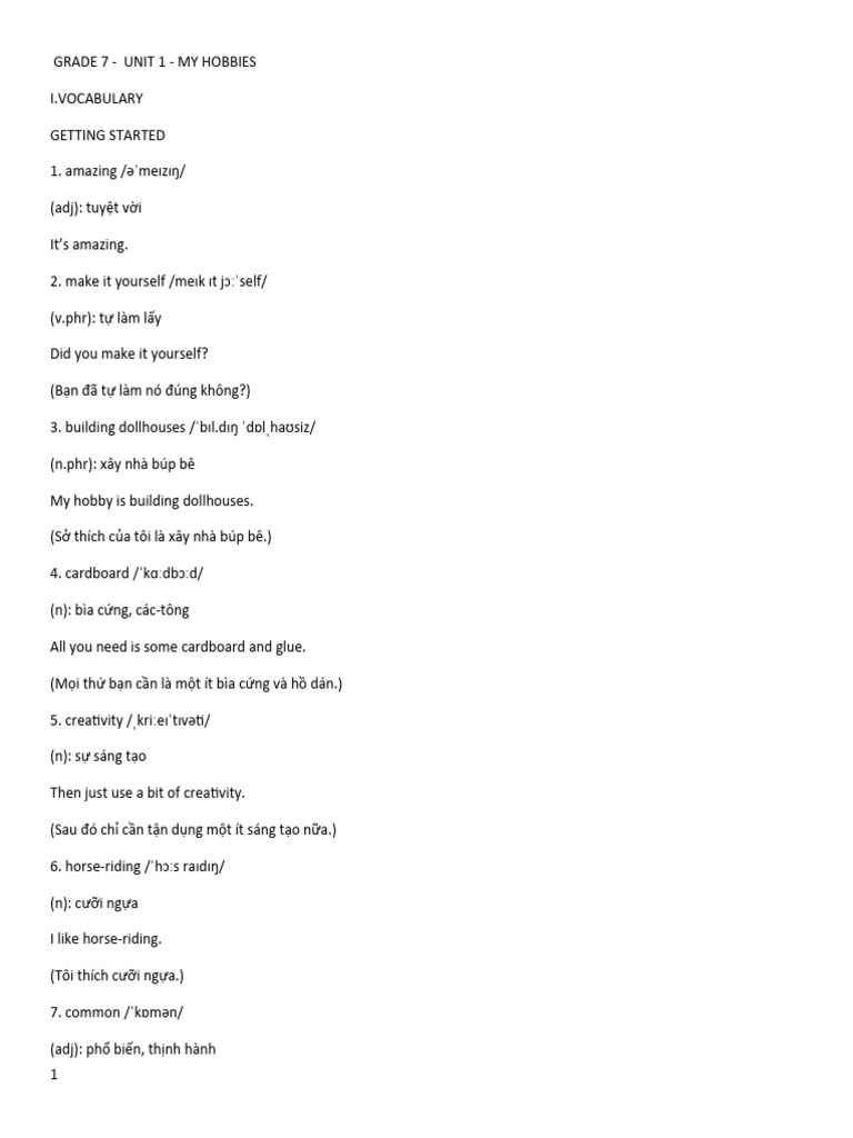 UNIT 1 Global 7 New GV | PDF