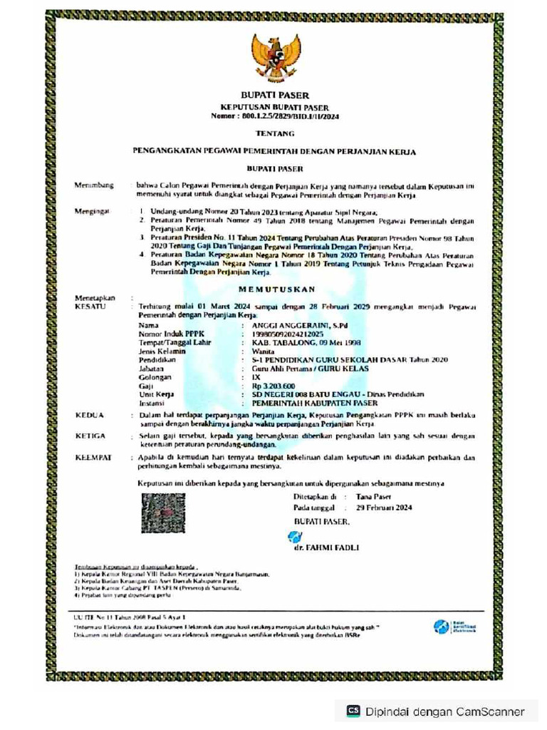 SK & Pembagian Tugas Anggi Anggeraini - Compressed (1) - Compressed | PDF