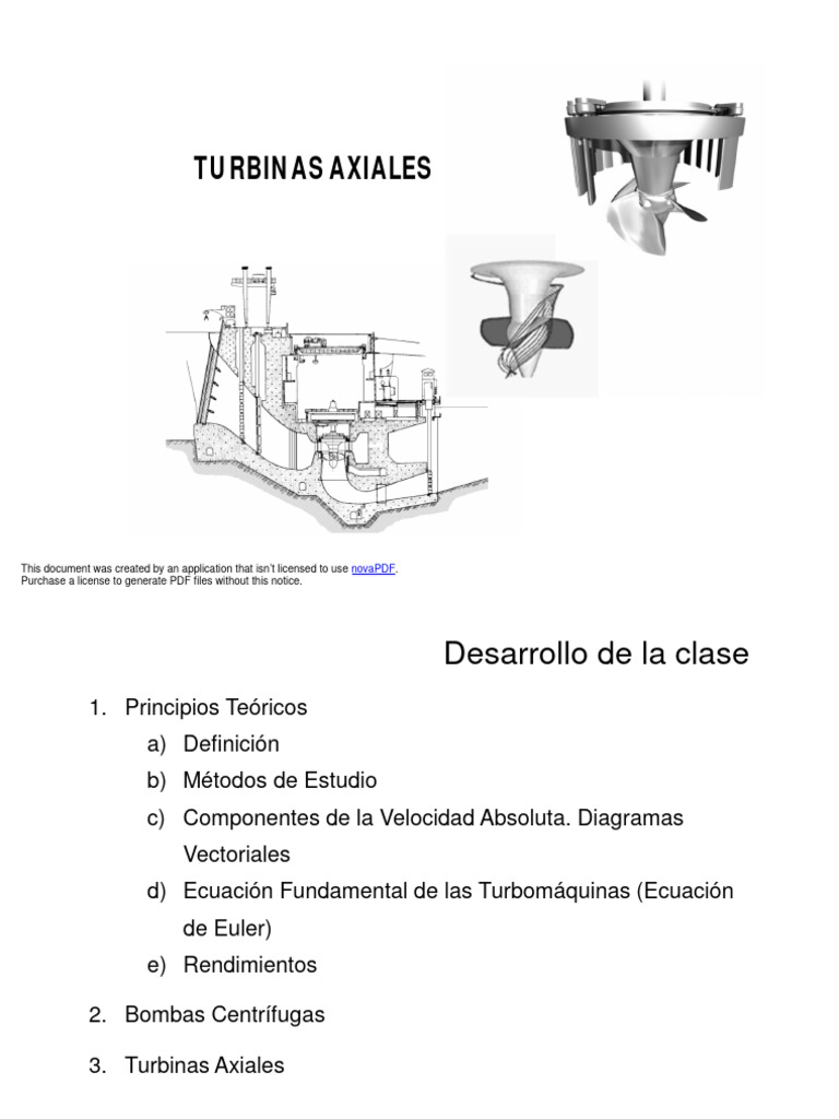 Características de Turbinas Axiales | PDF | Turbomaquinaria | Turbina