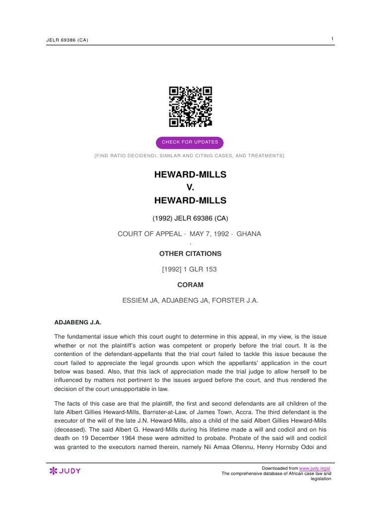 Heward Mills v. Heward Mills | PDF | Probate | Will And Testament