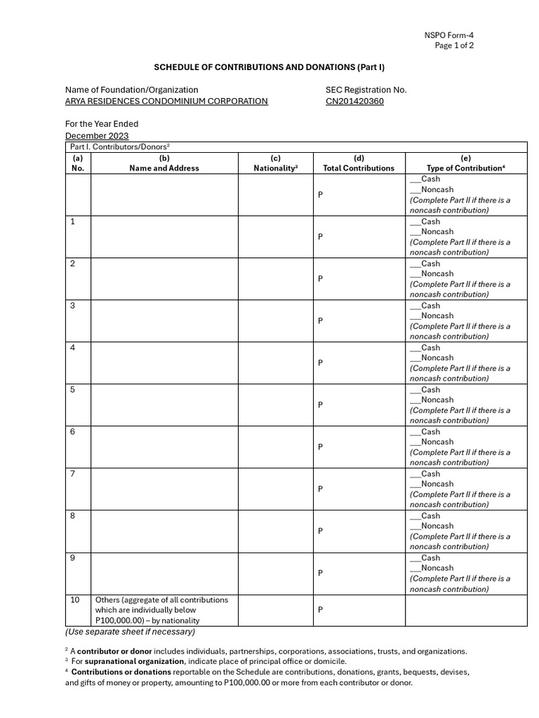 Nspo Form 4.1 | PDF | Private Law