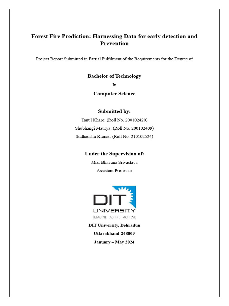 Project - Report - Forest Fire Prediction - Group 119 | PDF | Linear ...
