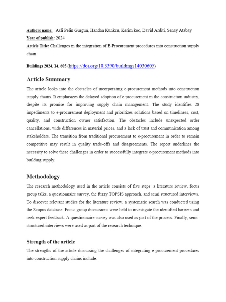 2 - Article Review | PDF | Supply Chain | Performance Indicator