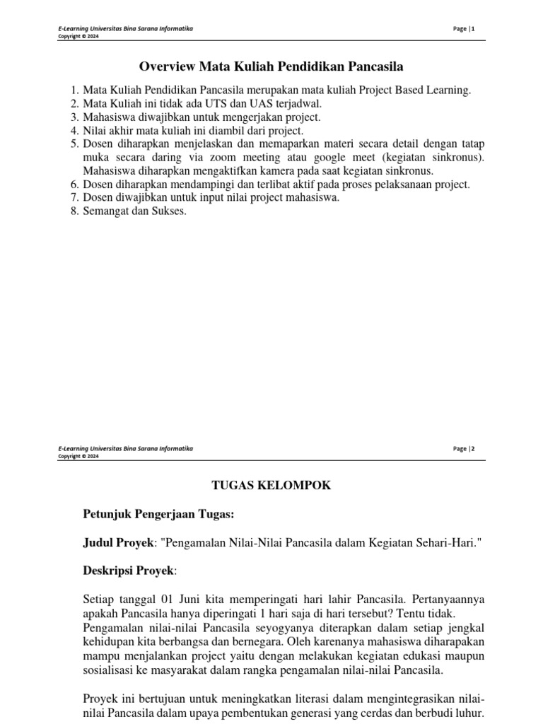 Petunjuk Teknis PBL Pendidikan Pancasila | PDF | Bisnis | Seni