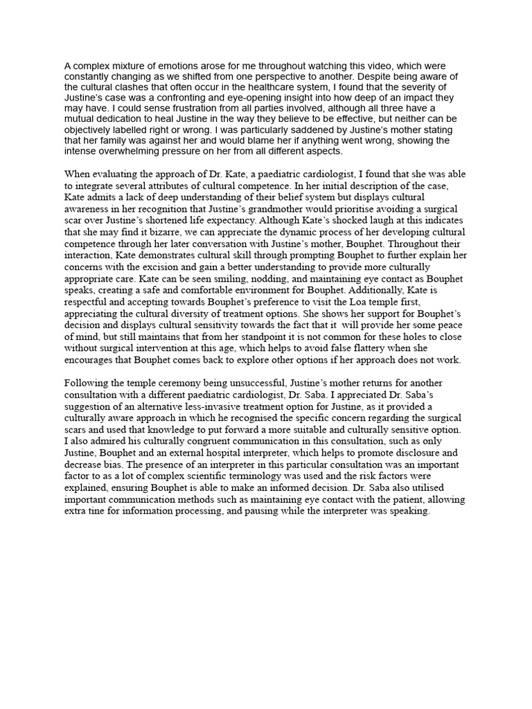 E-Tivity - Cultural Competence | PDF | Surgery | Psychological Concepts