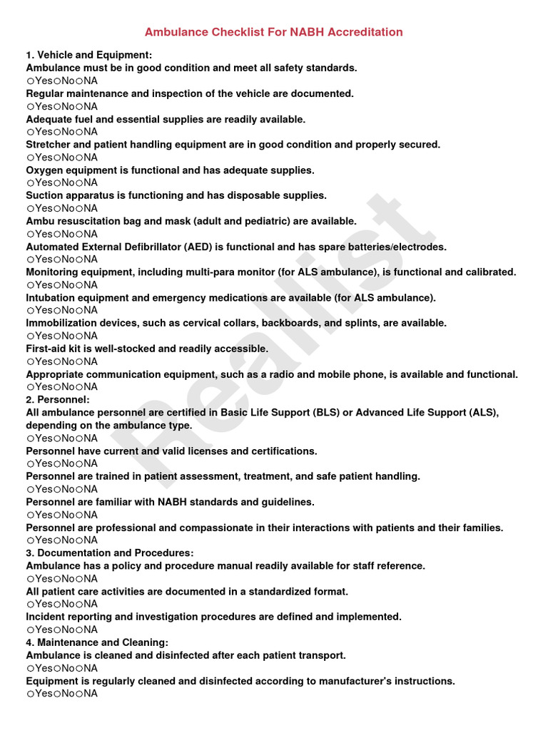 Ambulance-Checklist-For-Nabh-Accreditation2024-05-15 22 - 01 - 02 | PDF ...