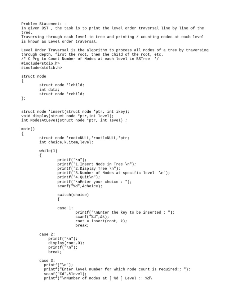BFSTree Traversal | PDF | Algorithms | Computer Programming BFSTree Traversal | PDF | Algorithms | Computer Programming