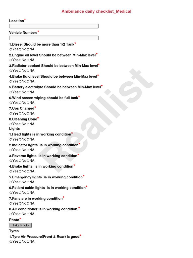 ambulance-daily-checklist-medical2024-05-15 21_22_06 | PDF