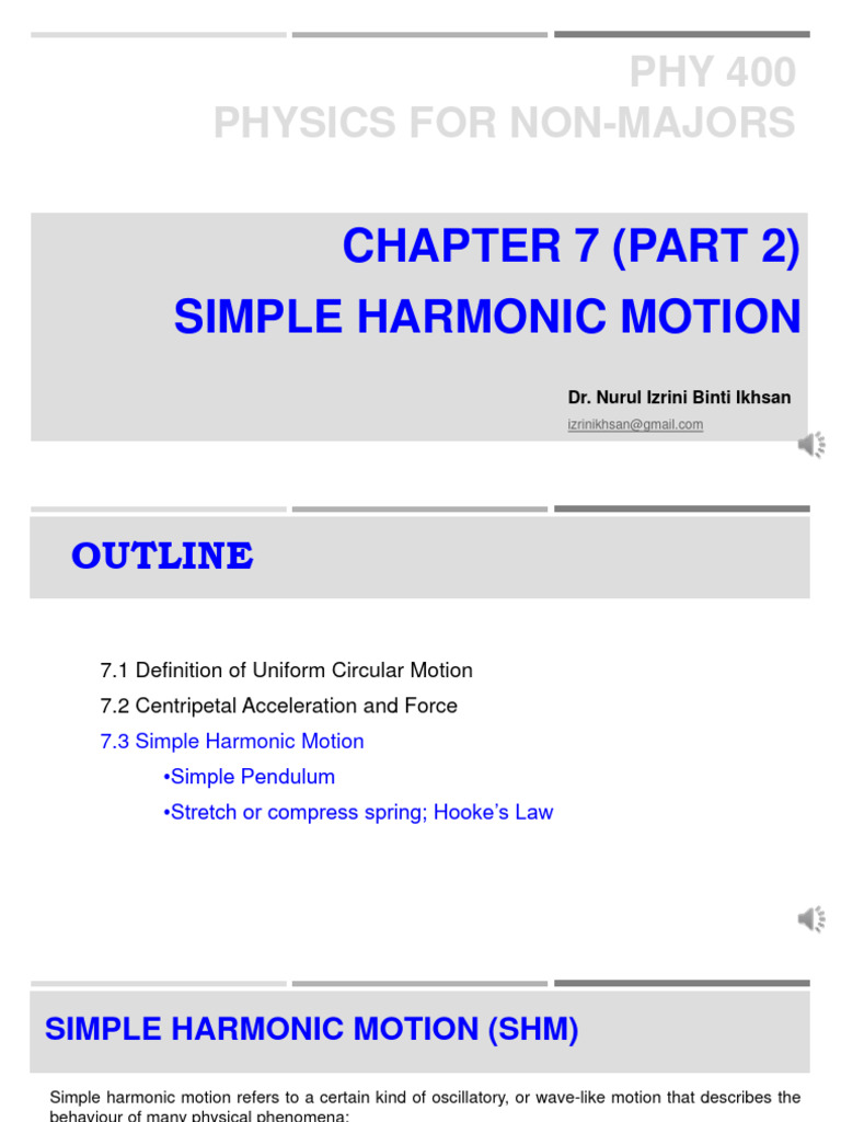 Chapter 7_SIMPLE HARMONIC MOTION (PART 2) | PDF | Oscillation | Physical Sciences