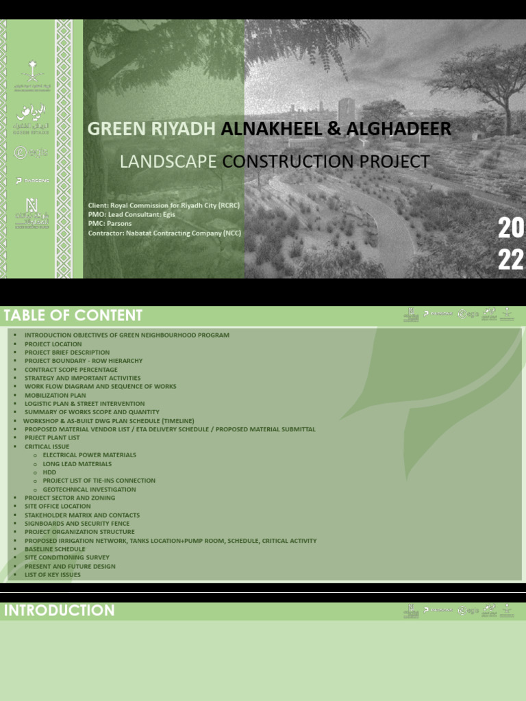 RCRC Green Riyadh Landscape Neighbourhood - Gha & Nha V7a | PDF ...