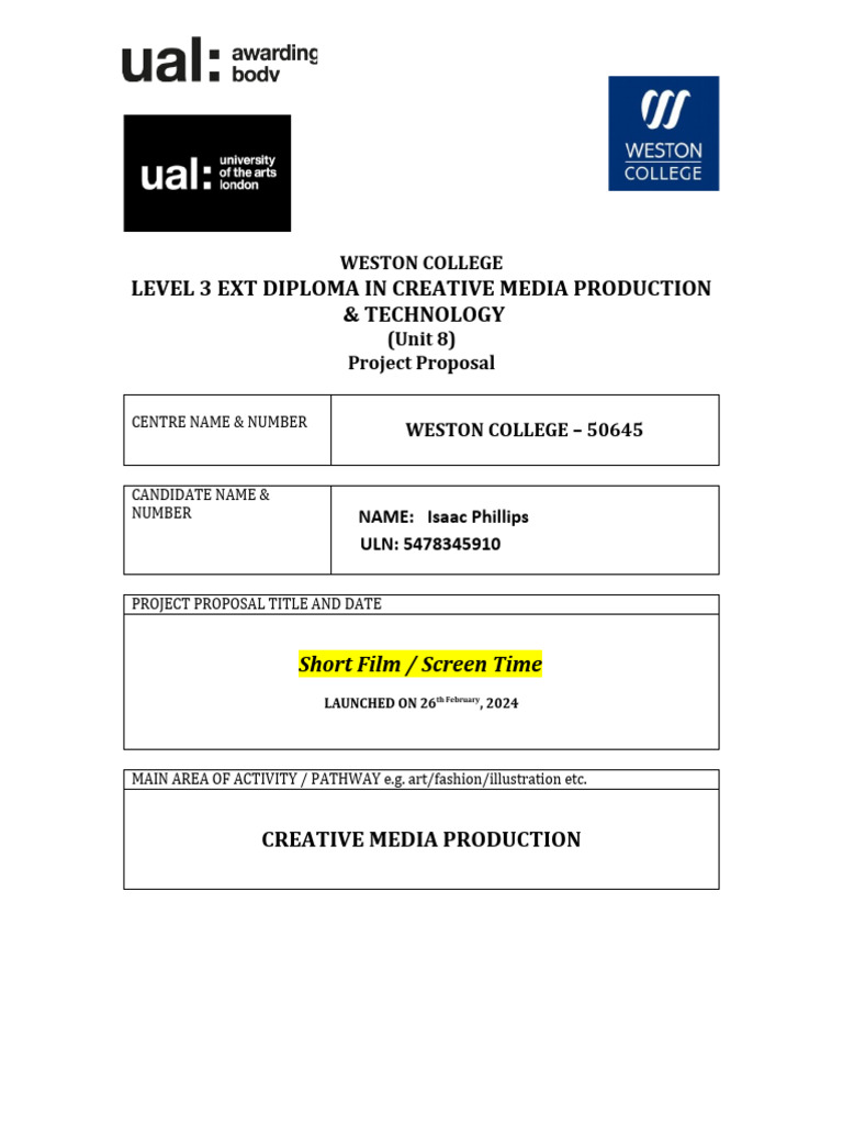 FMP Project Proposal Isaac Phillips | PDF