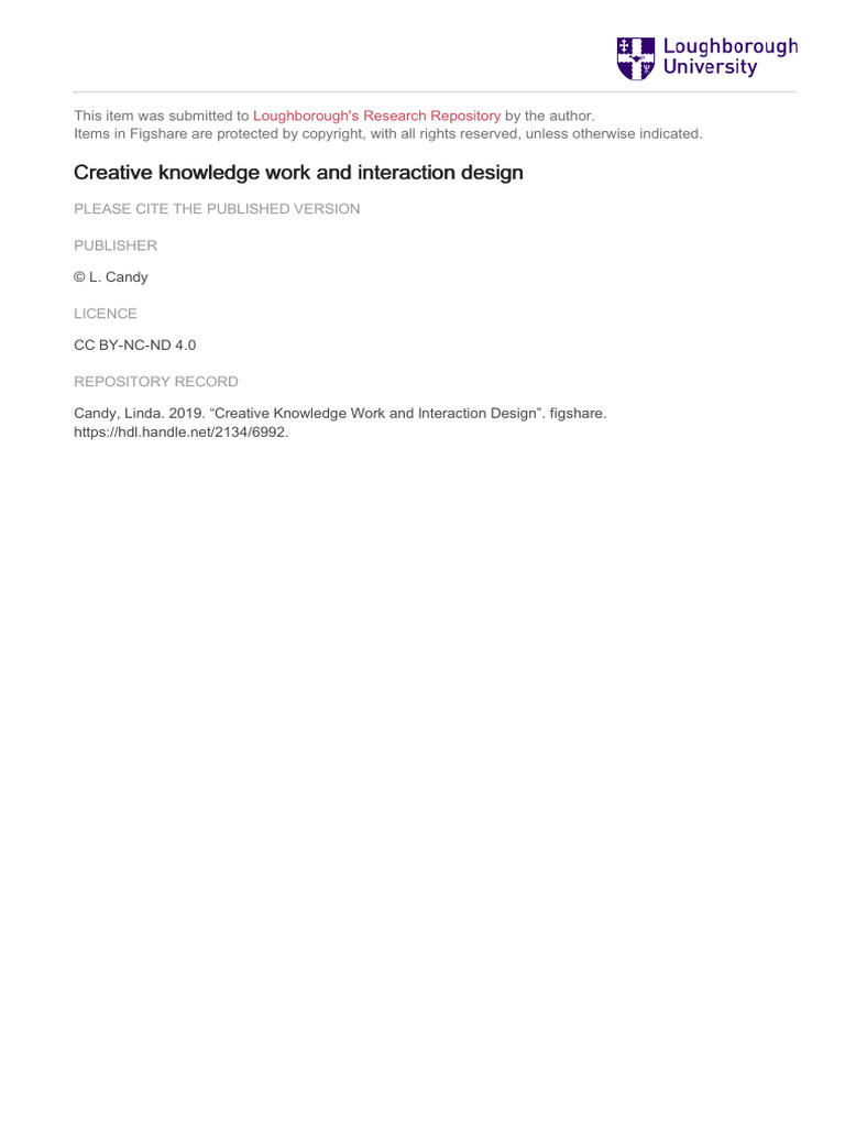 Thesis 1998 Candy Pdf Creativity System