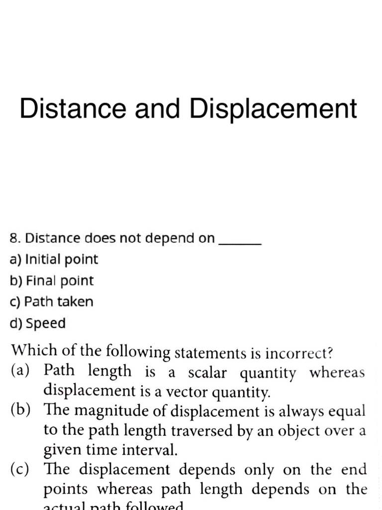 Distance and Displacement | PDF | Distance | Speed
