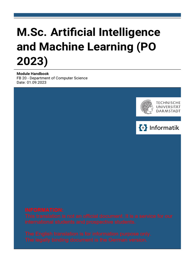 Modulhandbuch M SC Artificial Intelligence and Machine Learning Po 2023 ...