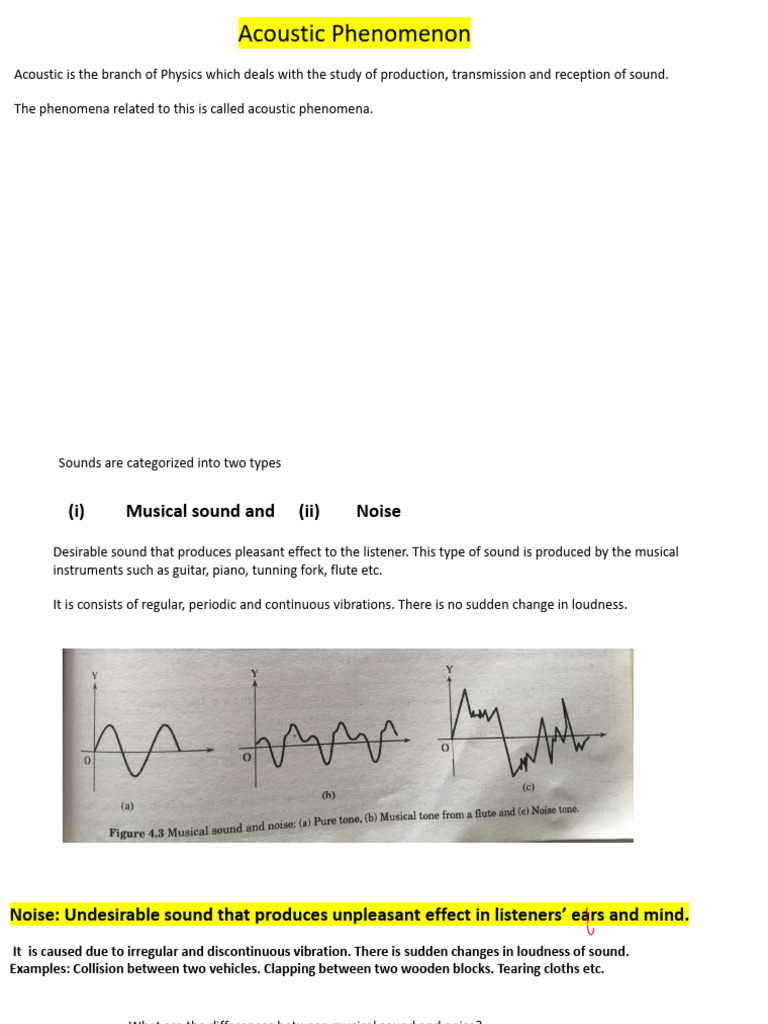Acoustic Phenomena Class 12 2080 | PDF | Sound | Waves