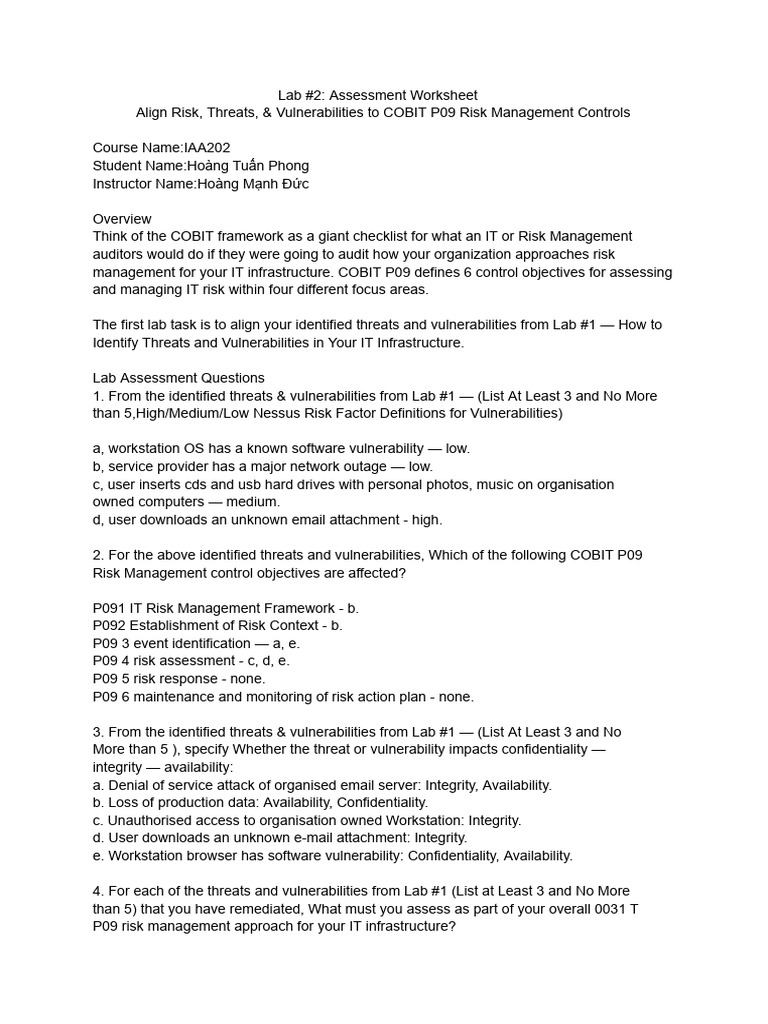 Lab2 Iaa202 | PDF | Vulnerability (Computing) | Information Security