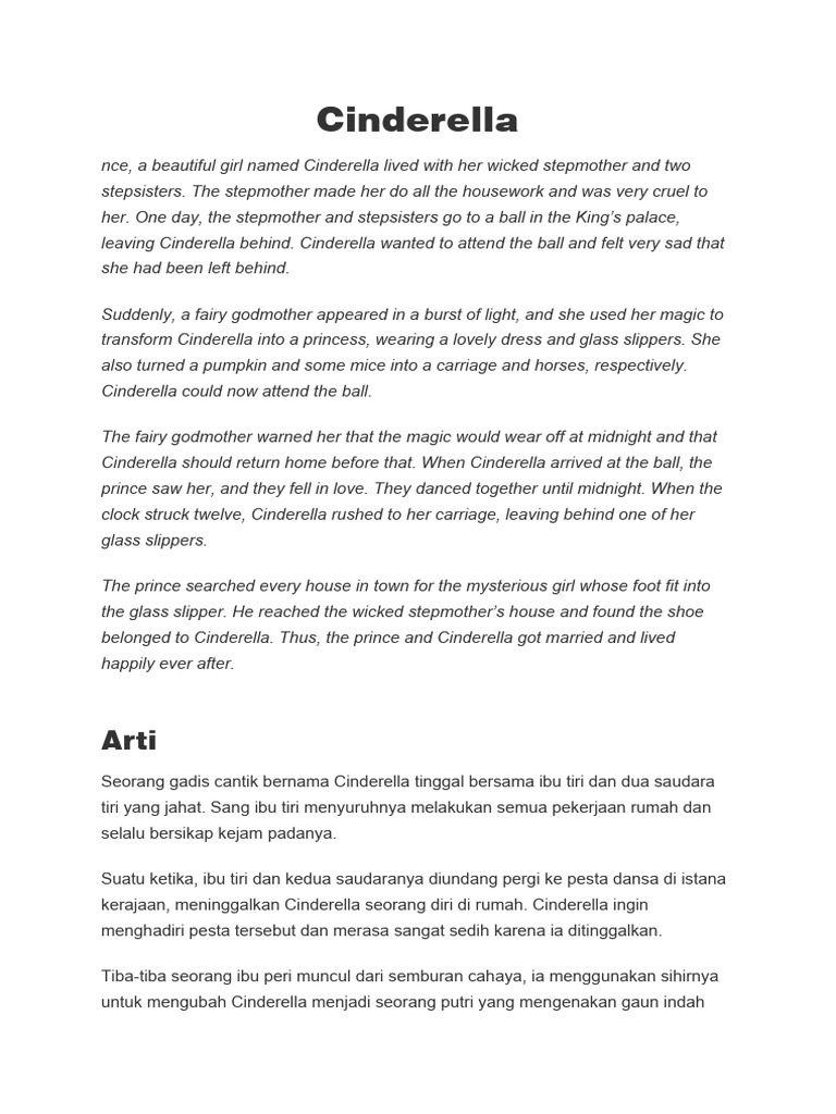 Cinderella | PDF | Klasik
