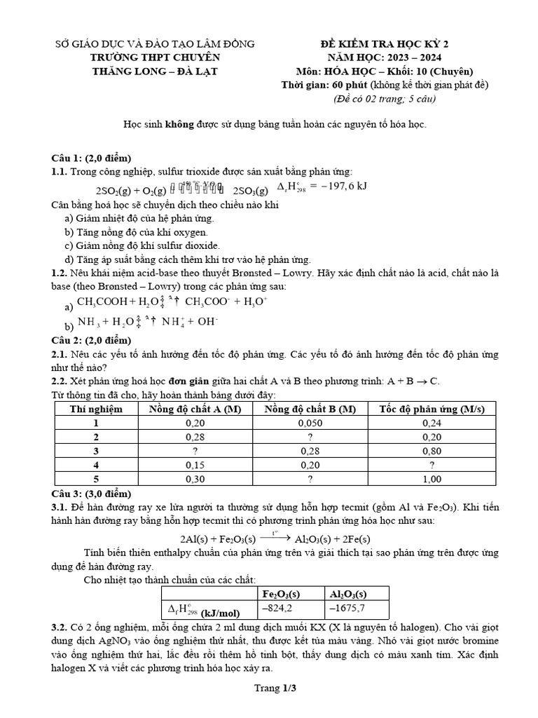 ĐỀ 10 CHUYÊN HK2 | PDF