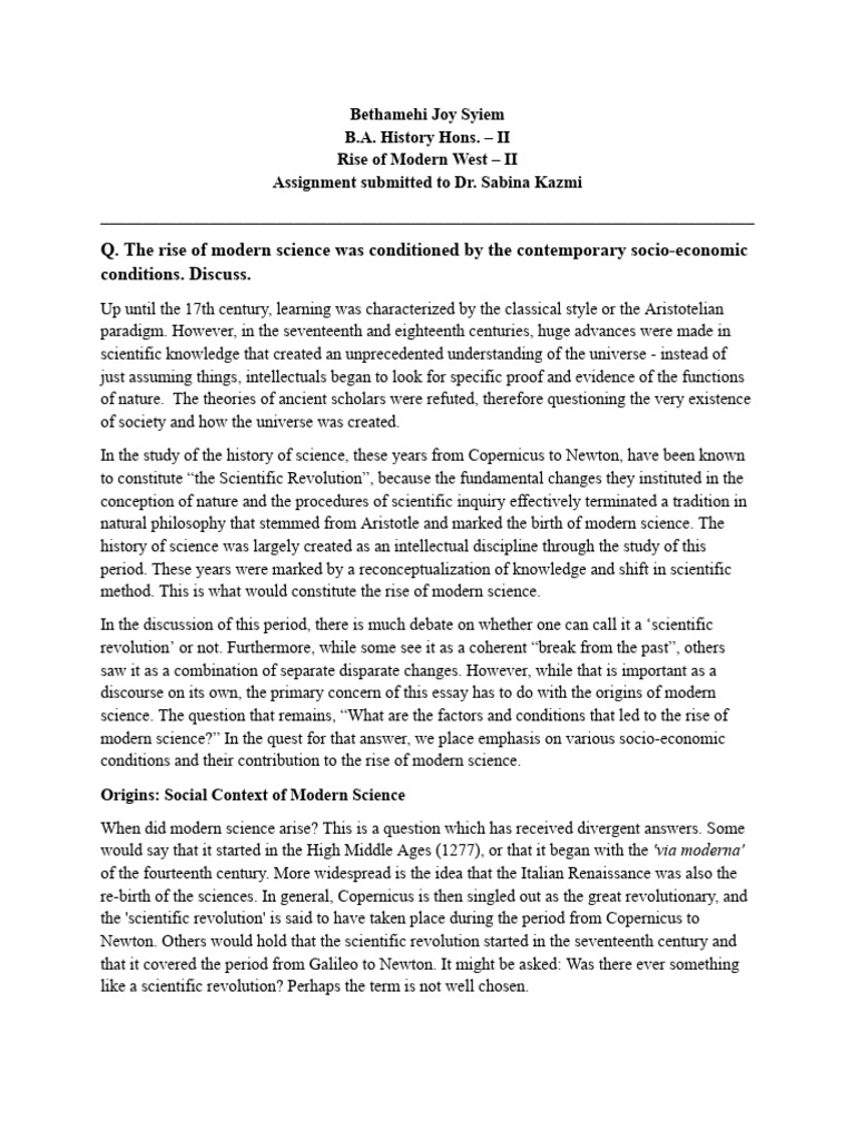 Socio-Economic Roots of Modern Science | PDF | Science | History Of Science