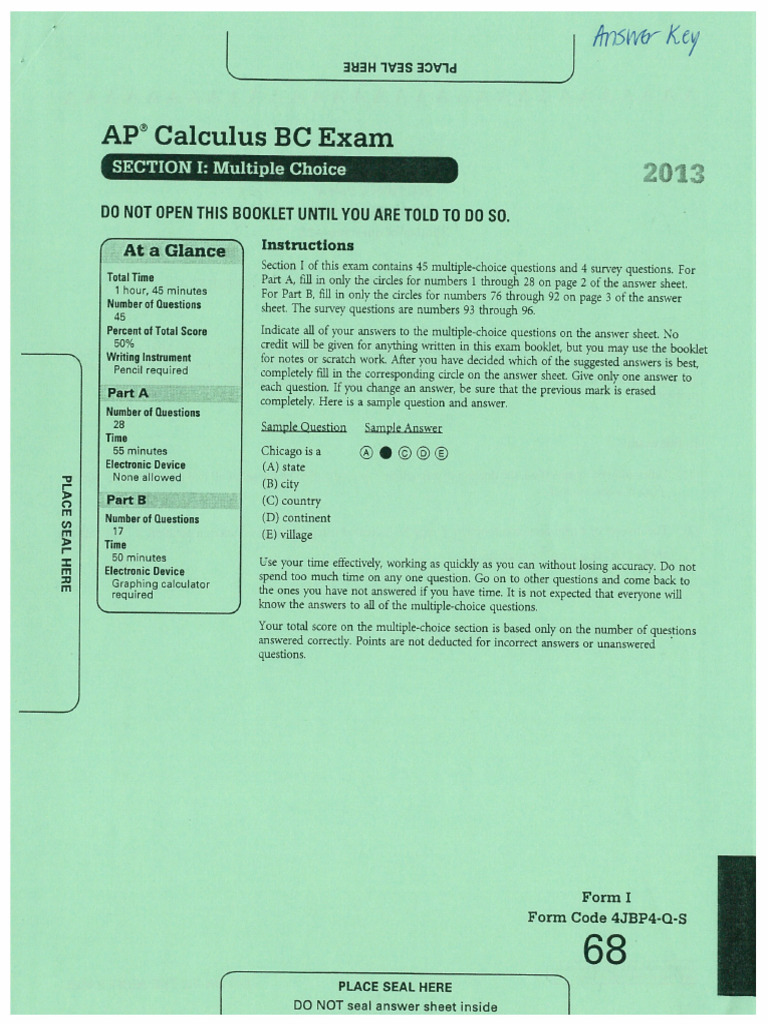 AP Calc BC 2013 | PDF