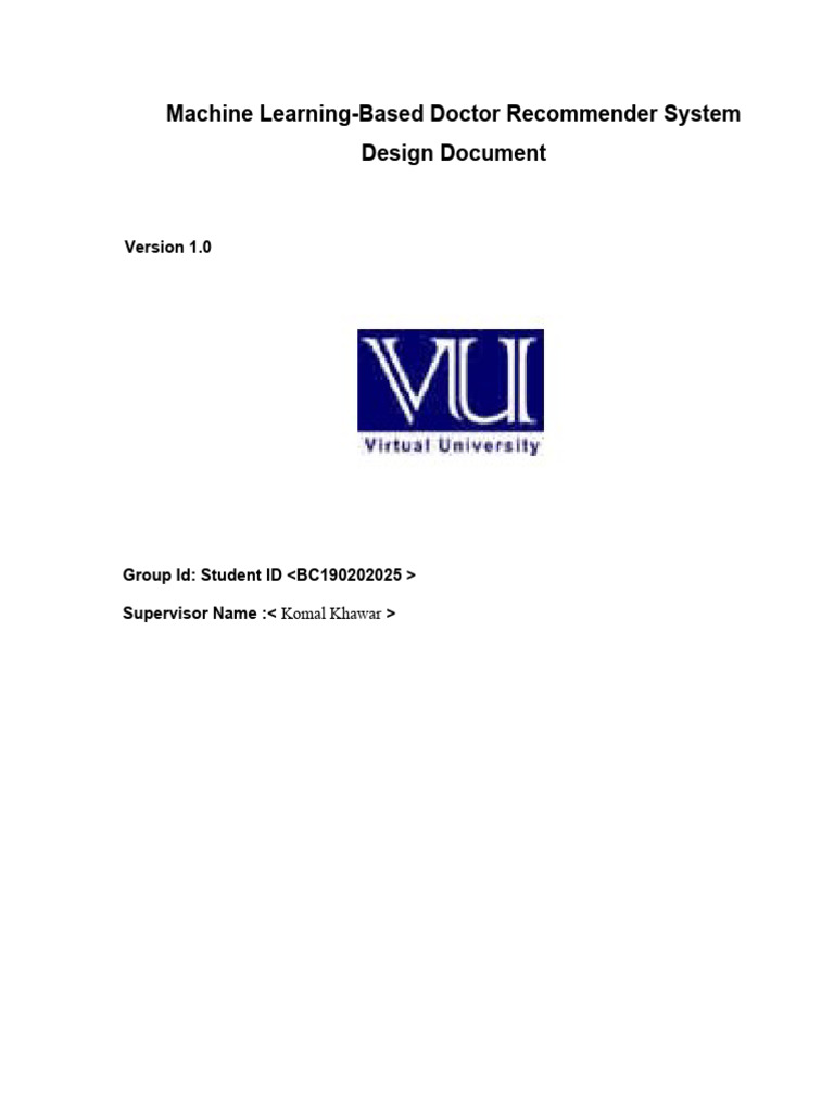 ML Doctor Recommender System Design | PDF | Machine Learning | Systems ...
