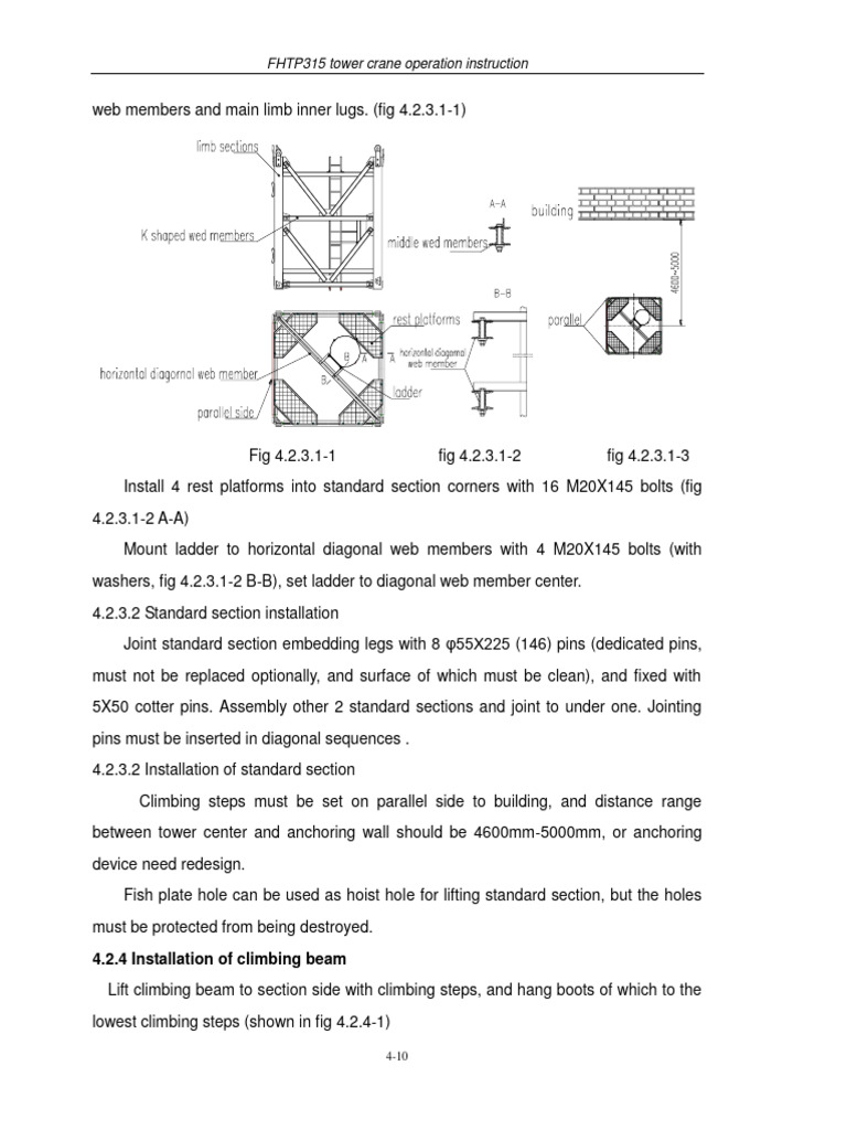 说明书（英文版）Erection Method -16t tower crane | Download Free PDF | Crane ...