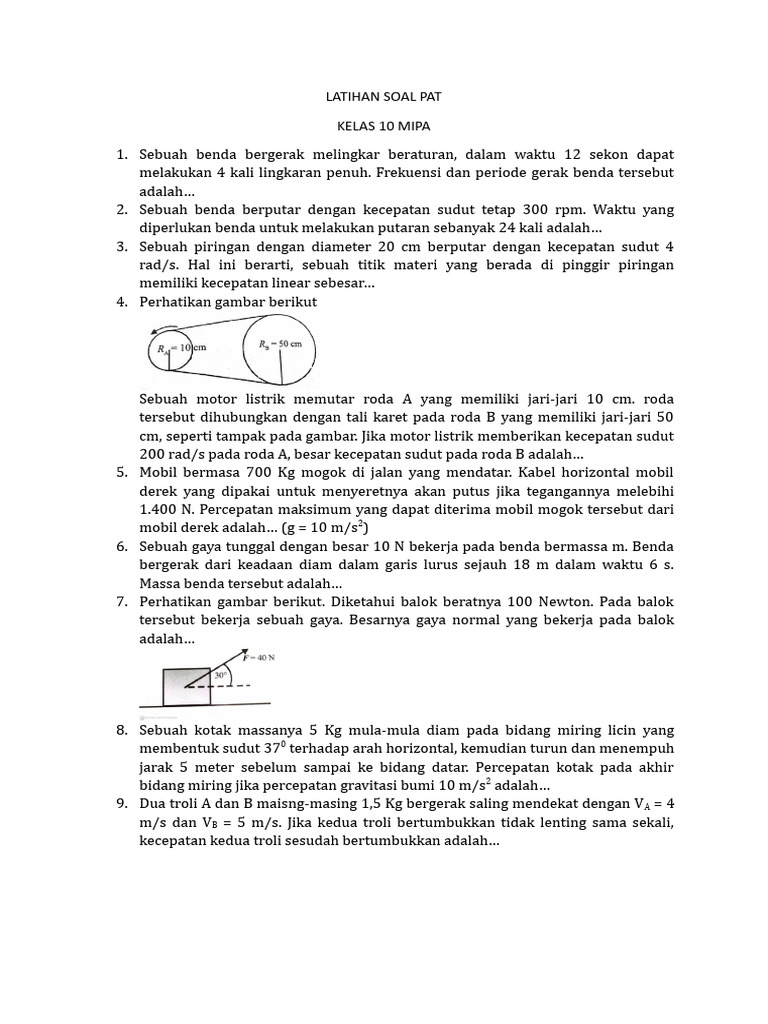 Latihan Soal Pat | PDF | Sains & Matematika