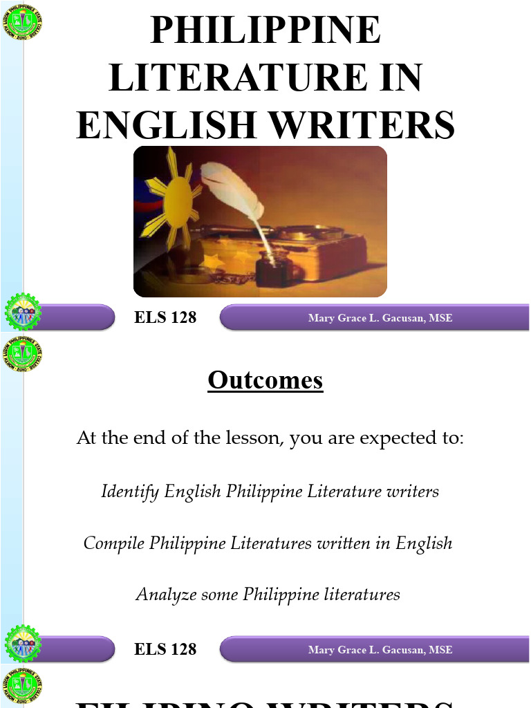 ELS 128 Phil Lit in ENglish Filipino Writers | Download Free PDF ...