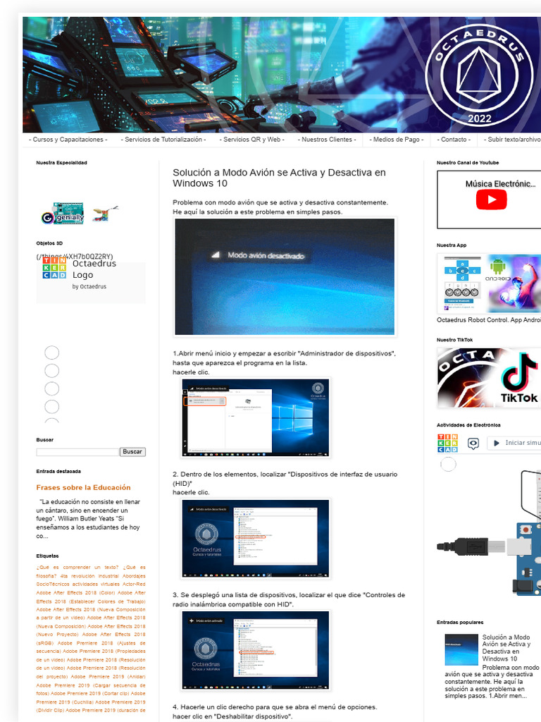 Octaedrus - Capacitaciones y Servicios_ Solución a Modo Avión se Activa y Desactiva en Windows ...