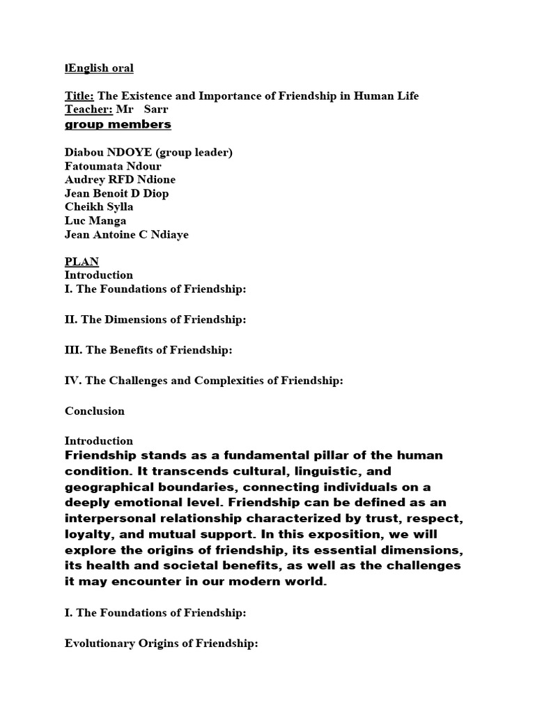 Friendship Exist | PDF | Friendship | Interpersonal Relationships