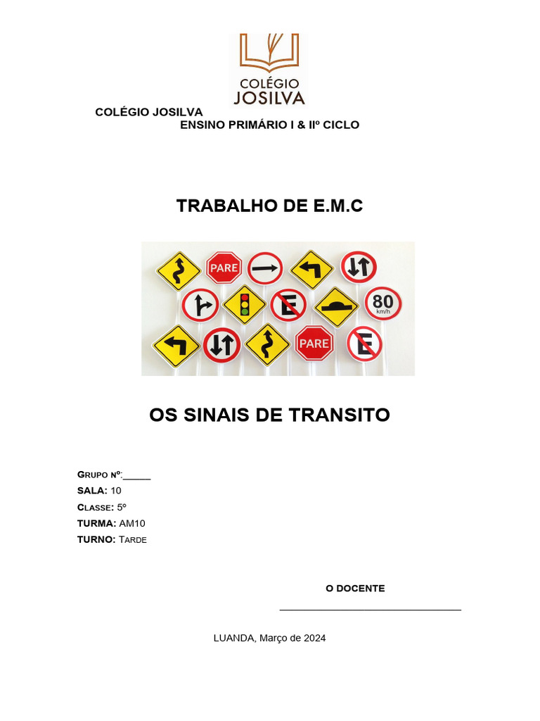 Os sinais de transito | PDF | Tráfego | Transporte