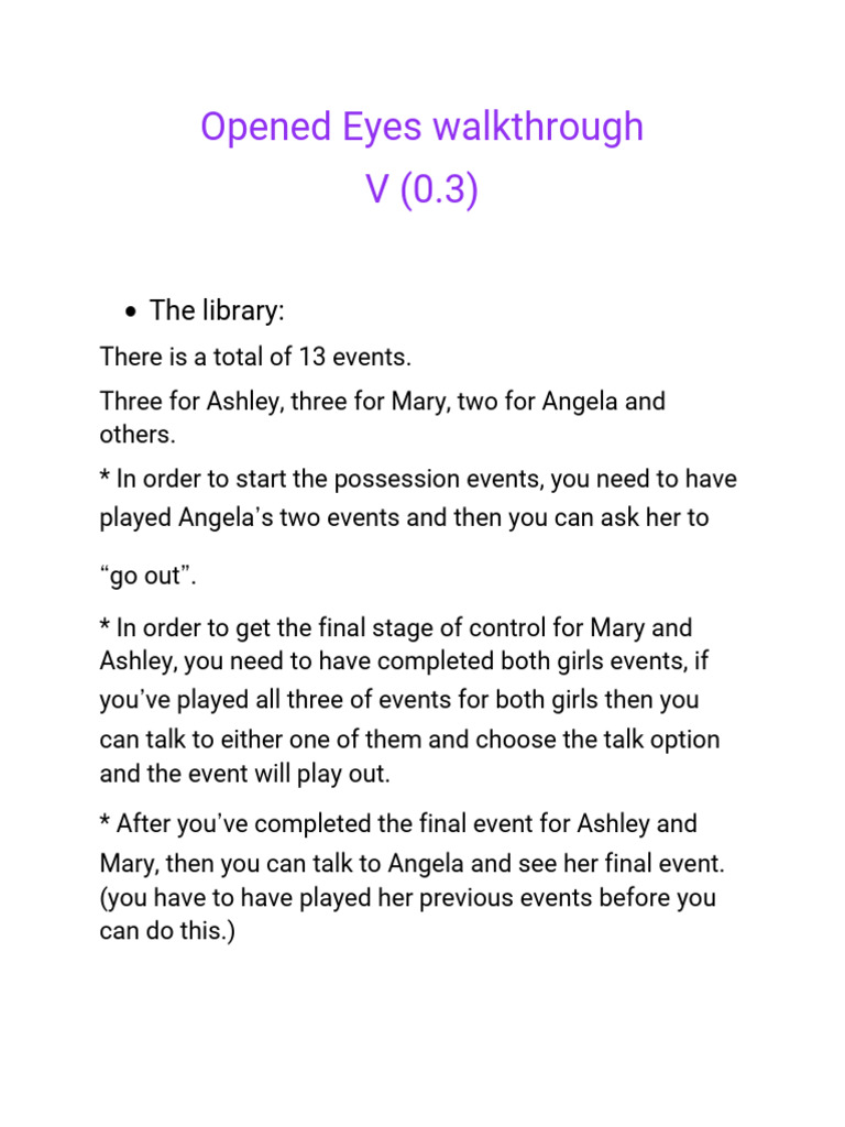 Opened Eyes Game Walkthrough Guide | PDF | Language Arts & Discipline ...