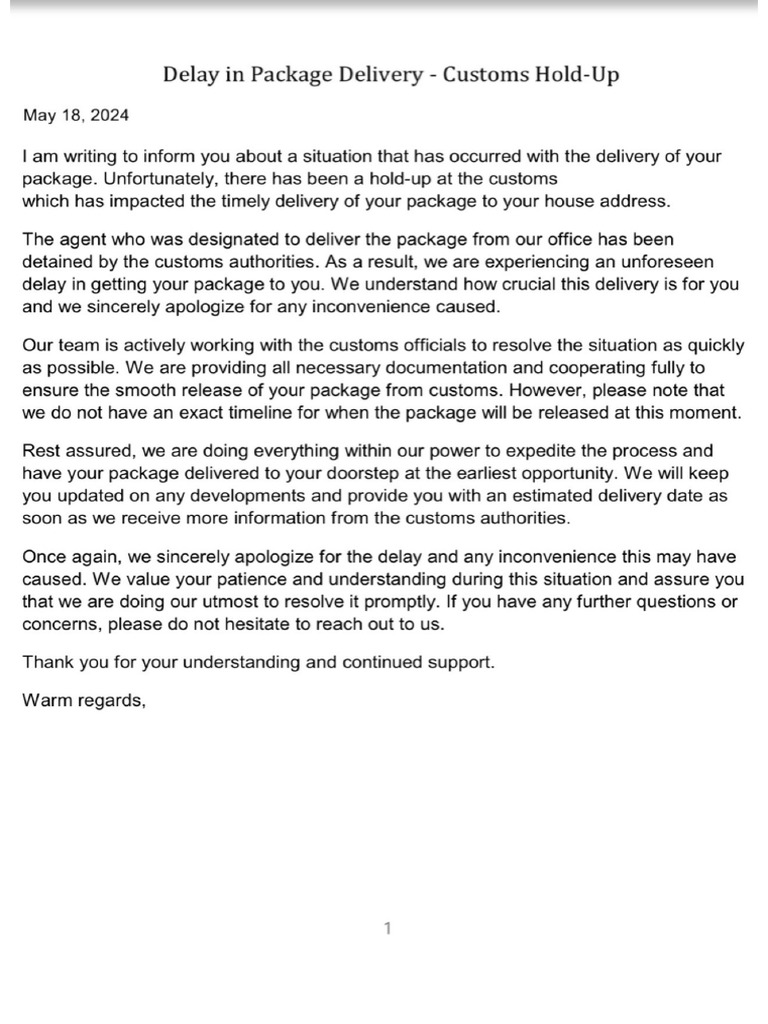 Package Delivery Notice. | PDF