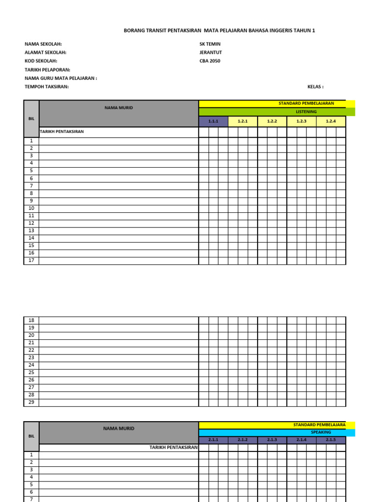 Borang Transit PBD | PDF