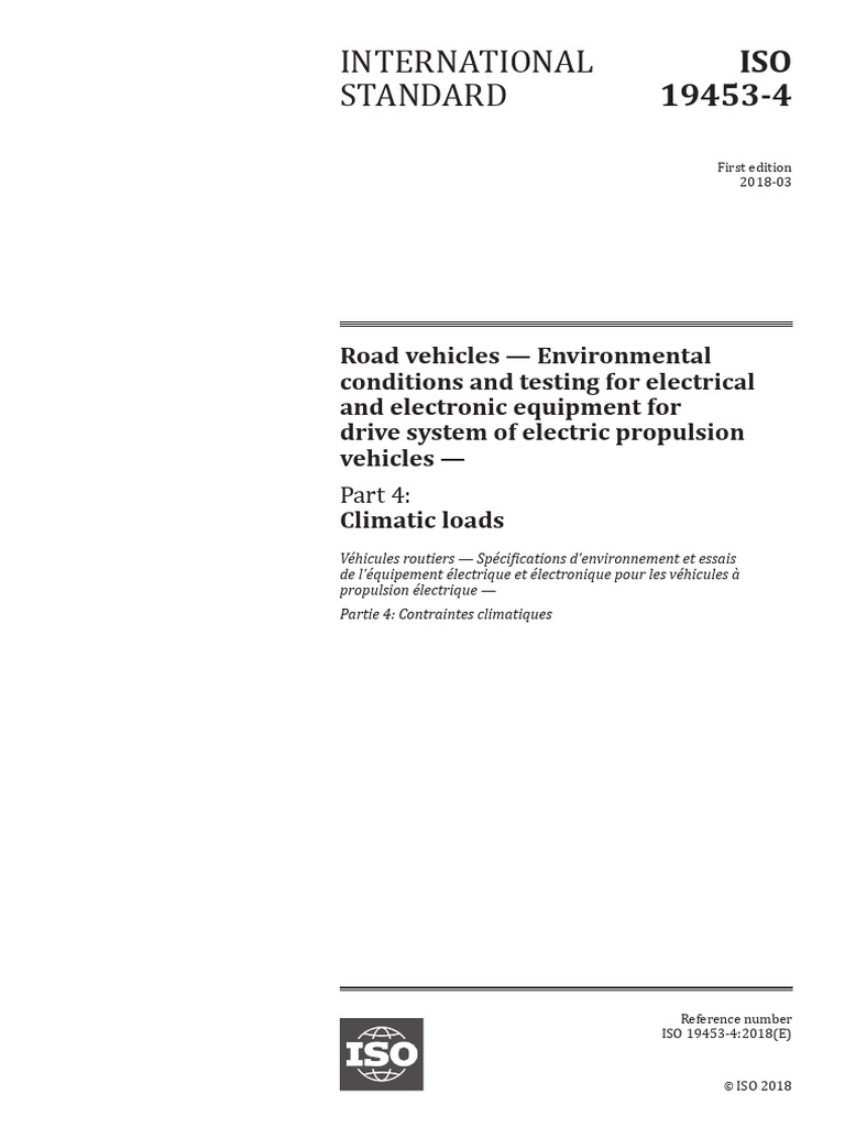 ISO 19453-4-2018 Road Veicules Enviroments | PDF | International ...