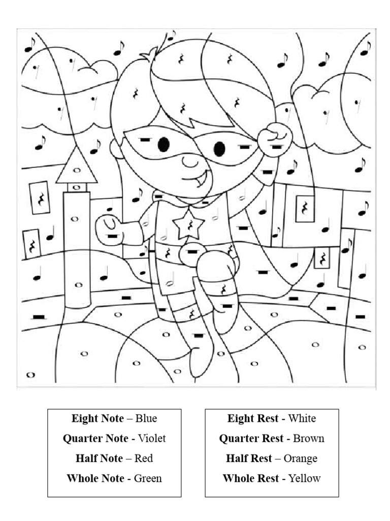 Color-Coded Music Notes and Rests | PDF
