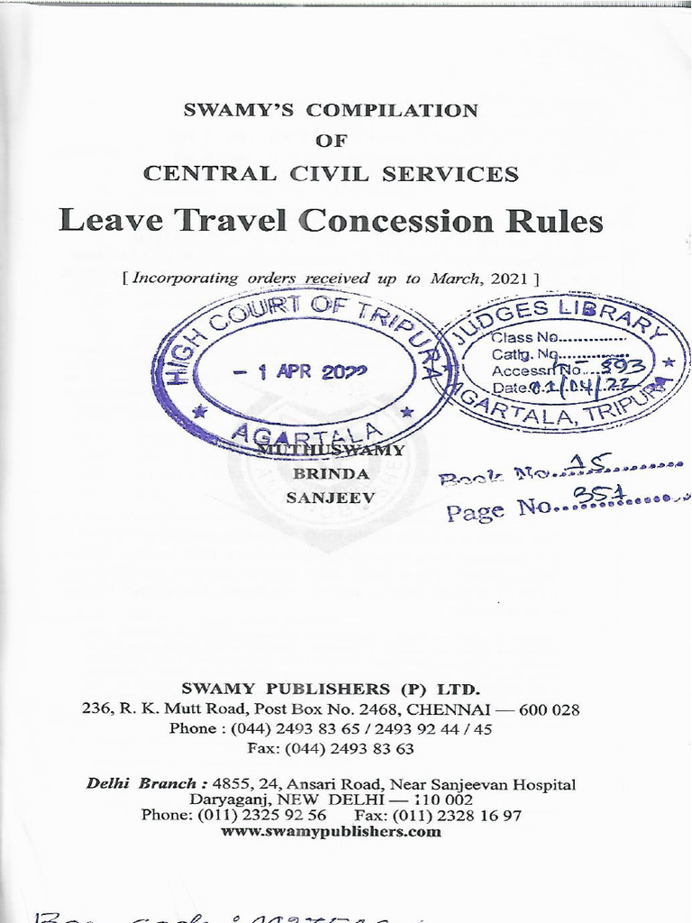 Central Civil Services LTC Rules | PDF