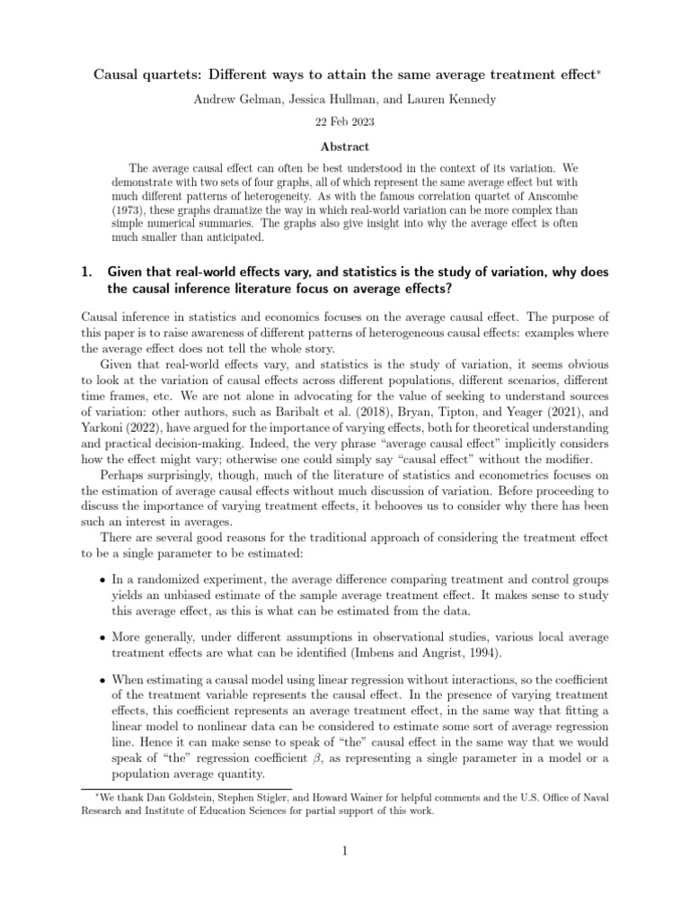 Causal Quarters | Download Free PDF | Experiment | Statistics